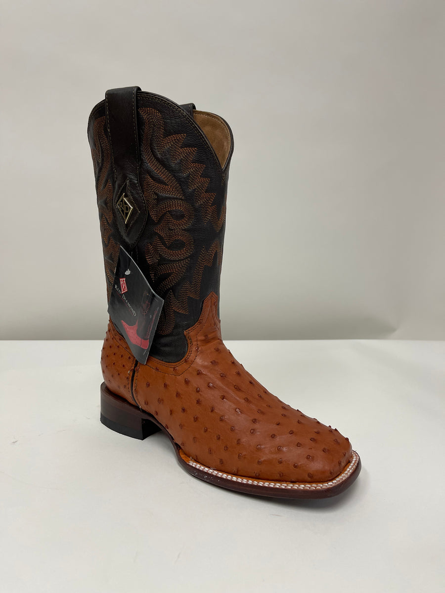 RED DIAMOND® MEN'S BRANDY OSTRICH RODEO BOOTS – La Gran Bota Western Stores