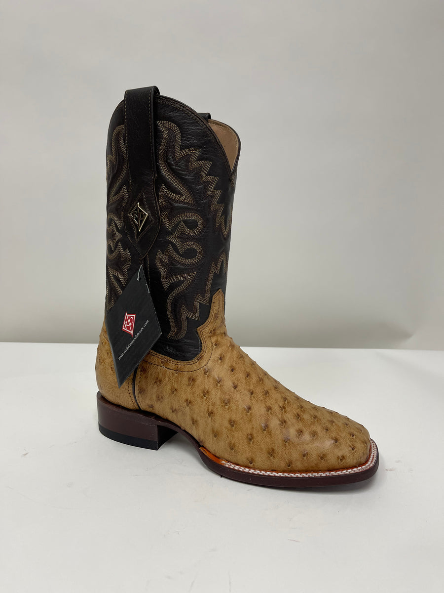 RED DIAMOND® MEN'S ANTIQUE SADDLE OSTRICH RODEO BOOTS – La Gran Bota ...