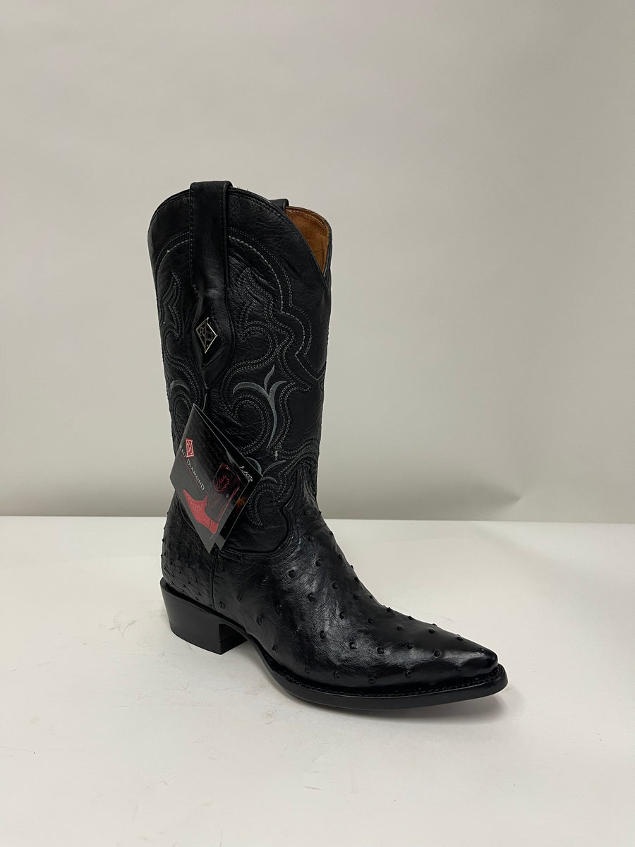 RED DIAMOND® MEN'S BLACK OSTRICH USA (J TOE) BOOTS – La Gran Bota ...